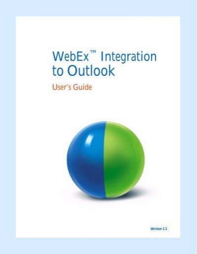 Webex Integration To Outlook Users Guide