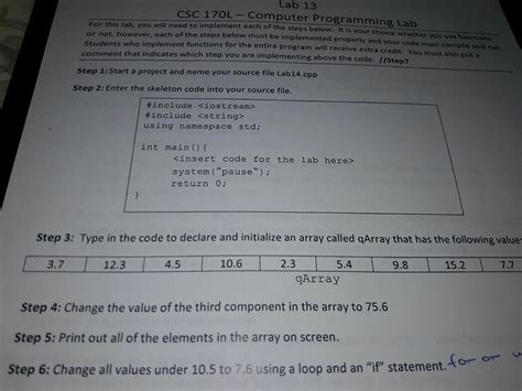 Solved Lab 13 For This Lab You Will Csc 17ol Computer