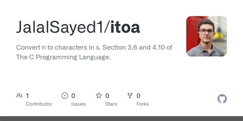 Github Jalalsayed1itoa Convert N To Characters In S Section 36 And 410 Of The C