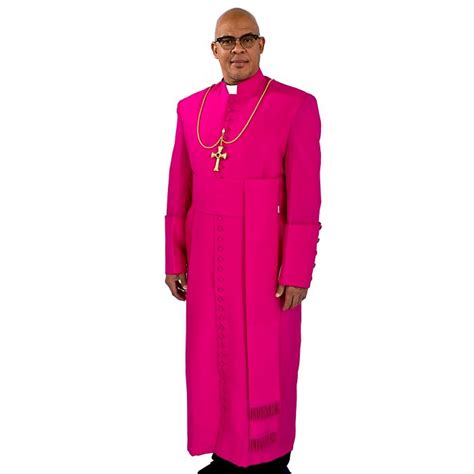 33 Button Clergy Cassock Robe Fuchsia With Band Cincture Elegant
