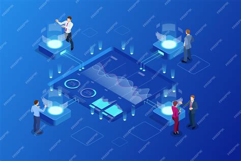 Premium Vector Isometric Big Data Network Visualization Advanced