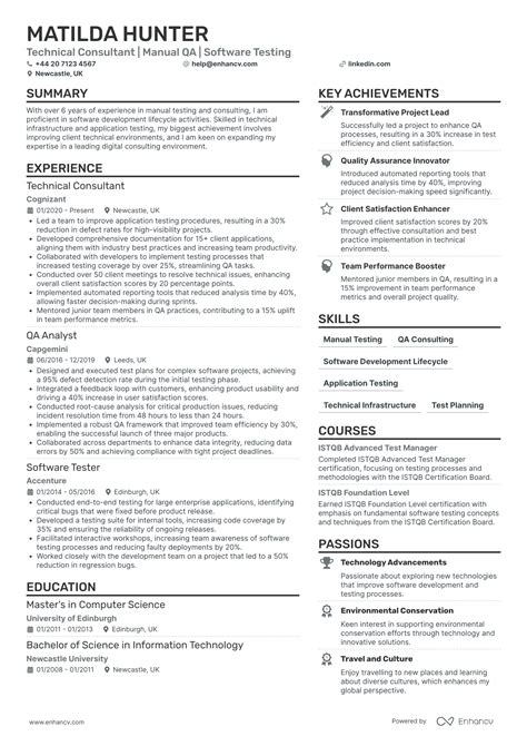 qa tester cv examples and guide for 2025