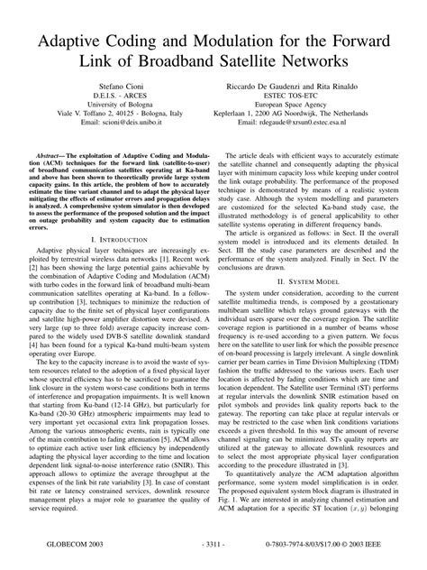 pdf adaptive coding and modulation for the forward link of broadband