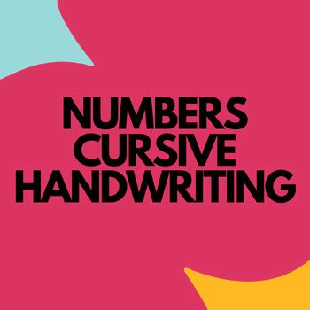 Numbers Cursive Handwriting By Khalid Bellamine TPT