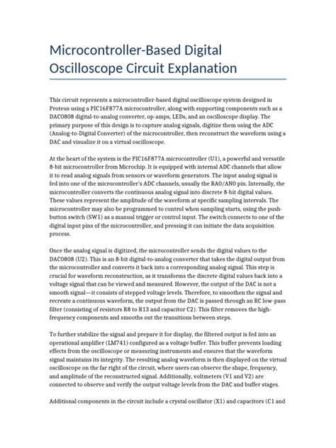 Digital Oscilloscope Circuit Explanation Pdf Analog To Digital Converter Digital To Analog