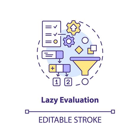 lazy evaluation concept icon functional programming benefit abstract