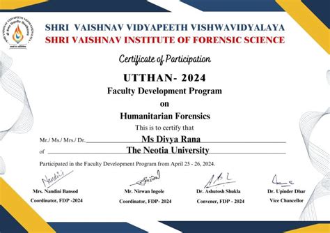 Divya Rana On Linkedin Humanitarianforensics Forensicscience Utthan2024 Facultydevelopment