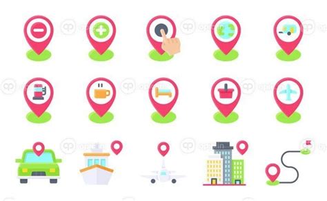 خرید و قیمت دانلود آیکون نقشه مکان و ناوبری مجموعه آیکون تخت اوپیک ترب