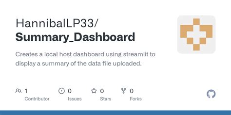 GitHub HannibalLP33 Summary Dashboard Creates A Local Host Dashboard Using Streamlit To