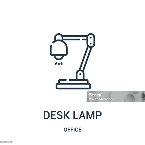 사무실 컬렉션에서 책상 램프 아이콘 벡터입니다 얇은 라인 데스크 램프 개요 아이콘 벡터 일러스트 레이 션입니다 0명에 대한 스톡