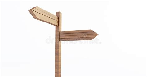 Empty Wooden Signpost Isolated On White Background Stock Illustration