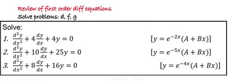 Solved Review Of First Order Diff Equations Solve Problems