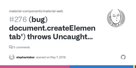 Bug Documentcreateelementmwc Tab Throws Uncaught Domexception