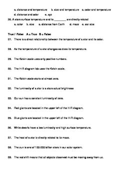 Big Astronomy Test By Science Emporium Teachers Pay Teachers