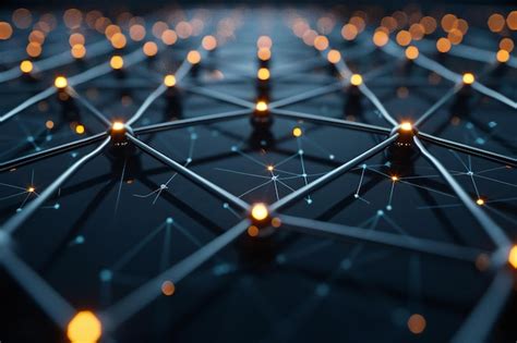 Futuristic Network Nodes Depicting Digital Connections And Cyber Connectivity In A Hightech Grid