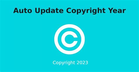 Auto Update Copyright Year In A Website Dynamically