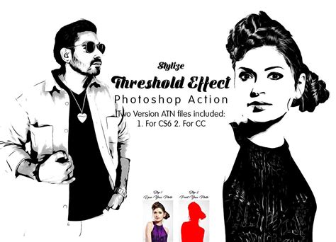 stylize threshold effect photoshop actio graphic by hmalamin8952
