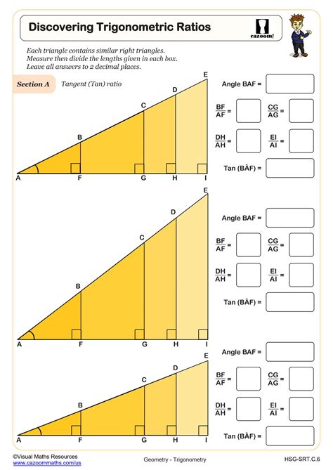 Discovering Trigonometric Ratios Worksheet Fun And Engaging High School Trigonometry Worksheet