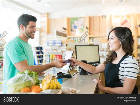 Smiling Female Cashier Image And Photo Free Trial Bigstock