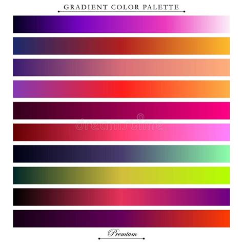 Gradient Color Pallet Vector Example Of Color Trend Guide Stock Vector Illustration Of