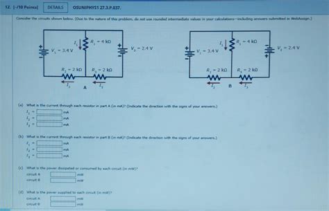 consider the circuits shown below due to the nature