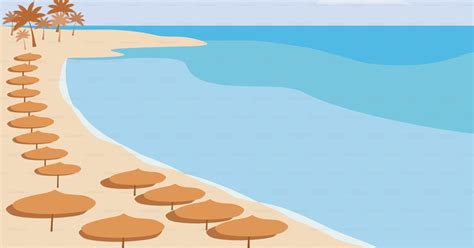 파라솔과 야자수가 있는 해변 벡터 Unsplash의 벽지 이미지