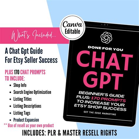 Open Ai Chat Gpt Prompts For Etsy Master Resell Rights Private Label Rights Ai Prompts Etsy