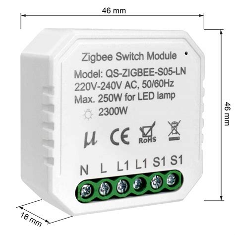 Best Seller Qs Zigbee So5 Ln Tuya Zigbee One Gang Intelligent Dimmer Switch Module Switch