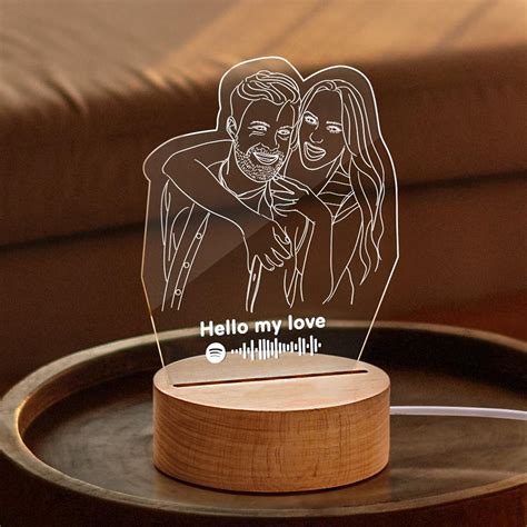Scannable Spotify Code 3d Line Art Photo Lamp Custom Music Lamp Best T For Her Custom