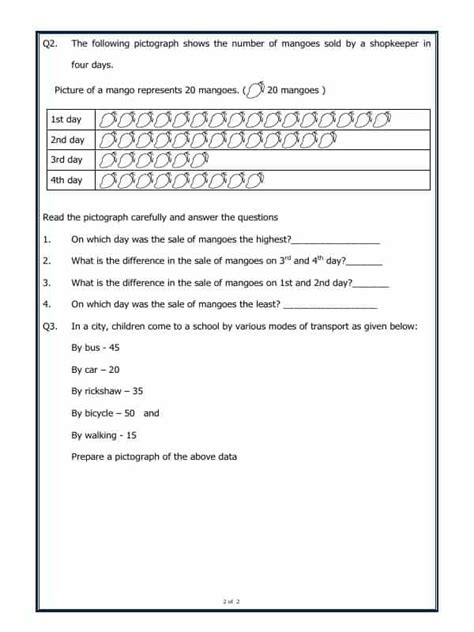 A2zworksheets Worksheet Of Pictorial Representation Of Data Data Handling Maths