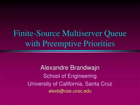 Ppt Efficient Finite Source Queue System With Preemptive Priorities