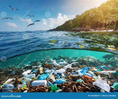 Massive Plastic Pollution Of The Sea Bottom Bags And Other Plastic