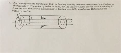 Solved An Incompressible Newtonian Fluid Is Flowing Steadily