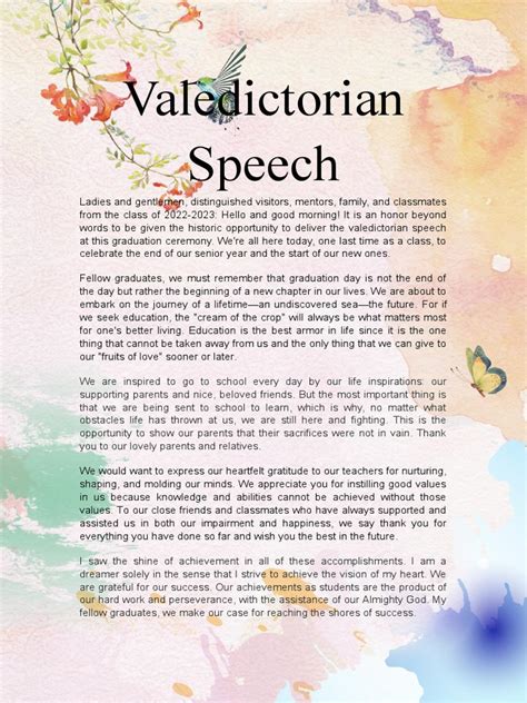 Valedictorian Speech Pdf Valedictorian Speech Pdf