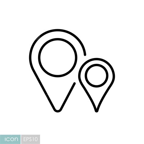 icon of two pins on a map with map pointer and markers vector sign
