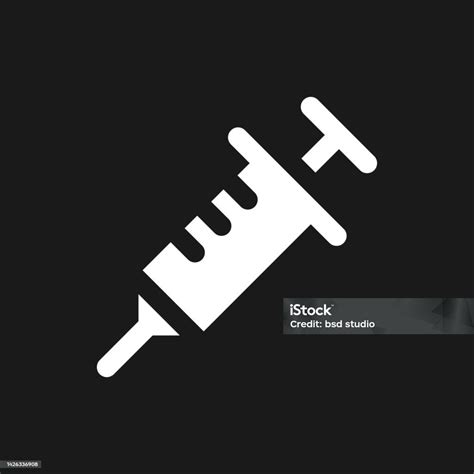주사기 다크 모드 글리프 Ui 아이콘 0명에 대한 스톡 벡터 아트 및 기타 이미지 0명 개념 건강 진단 Istock