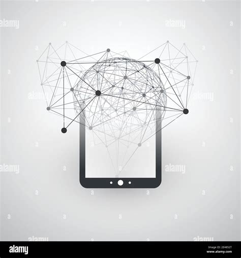 Digital Network Connections Mobile Technology Background Cloud Computing Design Concept With