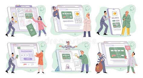 Hacker Activity Big Set Hacking Computer Phishing Account Cyber