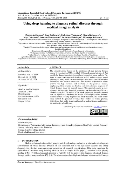 Pdf Using Deep Learning To Diagnose Retinal Diseases Through Medical Image Analysis