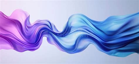 Flowing Abstract Waves In Purple And Blue Hues Smooth Texture Soft Gradients Artistic Design