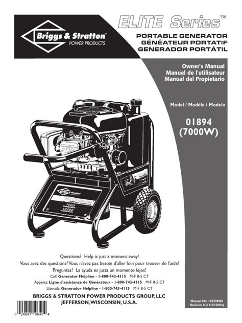 Briggs & Stratton Generator 01894 | PDF | Battery Charger ...