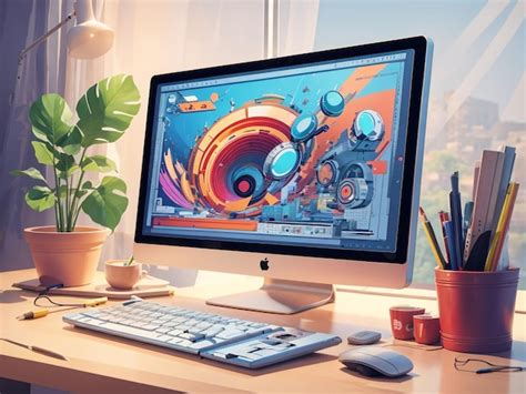 Premium Photo Creative Digital Canvas Computer Display With Vector