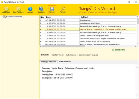 ICS File Converter To Export ICalendar To Usable Files In Batch Immediately OneTime
