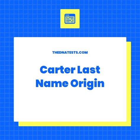 Carter Last Name Origin Meaning History And Popularity