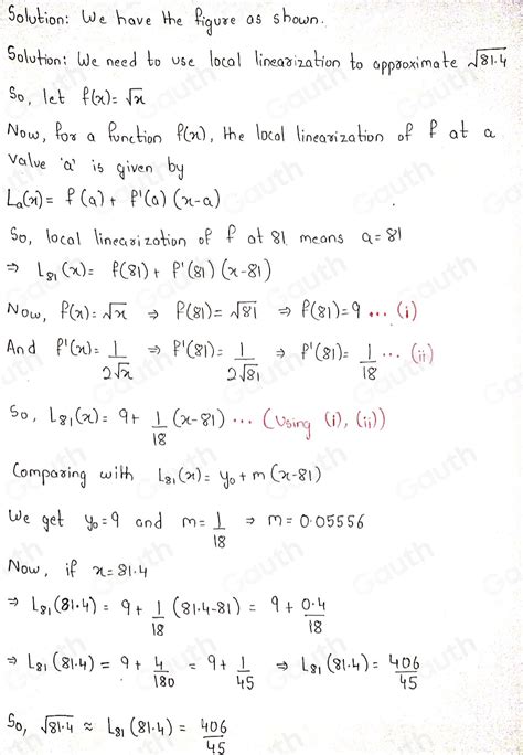 Solved Use Local Linearization To Approximate Sqrt814 As Follows