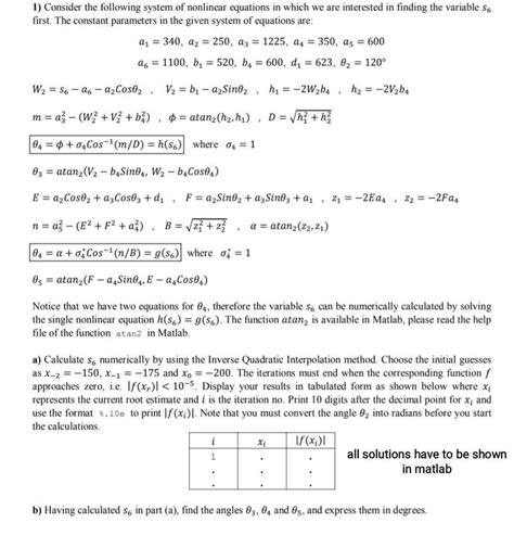 Solved 1 Consider The Following System Of Nonlinear