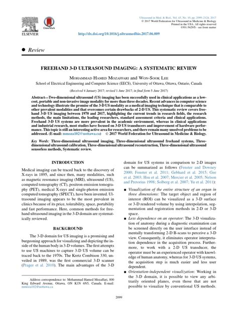 2017 freehand 3 d ultrasound imaging a systematic review pdf