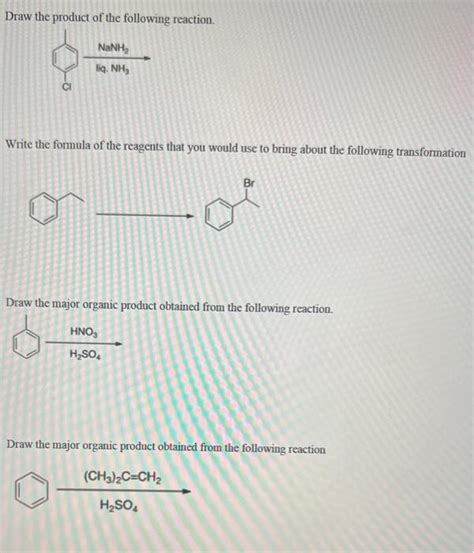 Solved Draw the product of the following reaction. Write the | Chegg.com