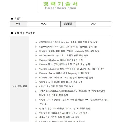 경력기술서 첨삭 기타 프로그래밍 포트폴리오 크몽