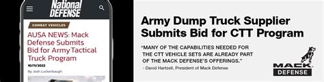 National Defense Article Army Dump Truck Supplier Submits Bid For Ctt